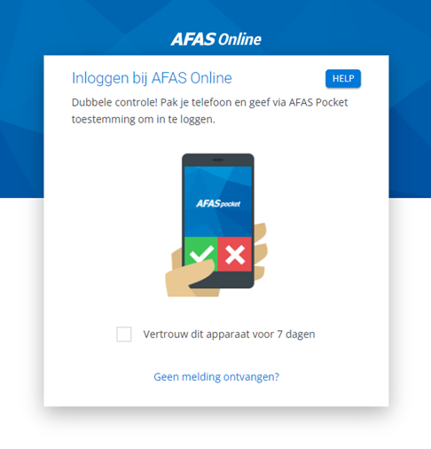 AFAS: Inloggen op AFAS Online via AFAS Pocket met tweecijferige code ...