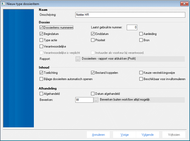Type dossieritem voor InSite toevoegen - AFAS Help Center