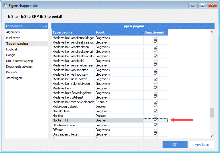 Type dossieritem voor InSite toevoegen - AFAS Help Center