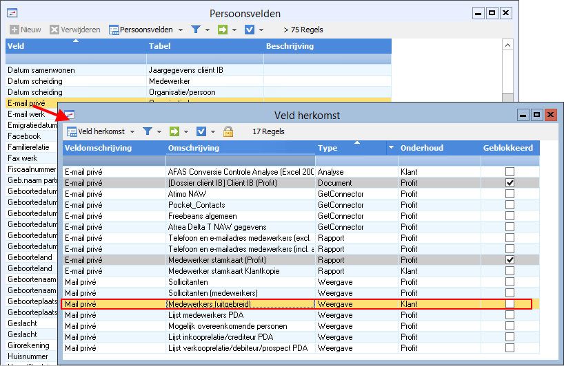 Gebruik persoonsvelden raadplegen - AFAS Help Center